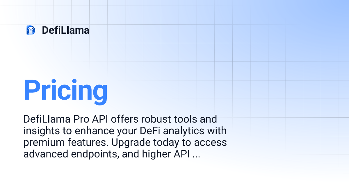 Pricing | DefiLlama